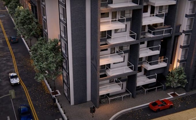 Buildup skyscraper building exterior design,architectural walkthrough ...