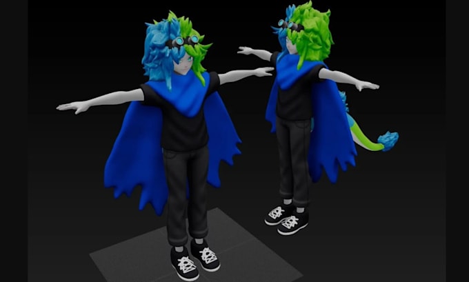 Design a detailed 3d vrchat avatar model ready for vrm and unity by ...