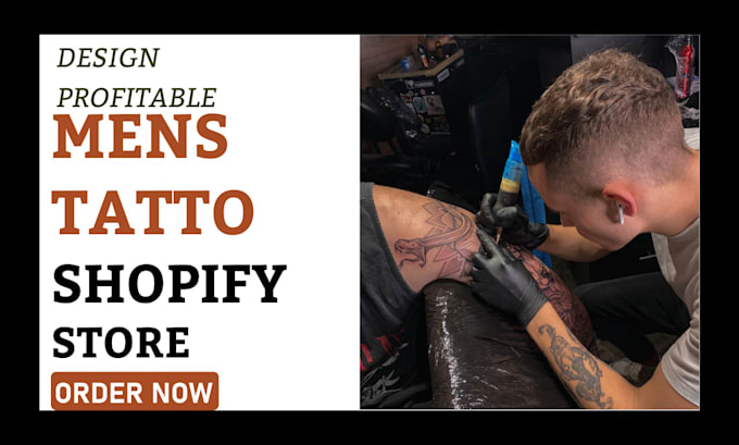 Design profitable men tattoo, salon, shopify store with klaviyo sales ...