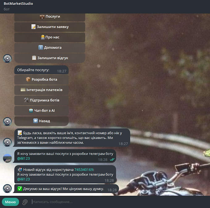 Development of custom telegram bots for your needs by Xname87 | Fiverr