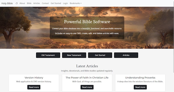Launch your bible website with my pre built software solution by Dziemer | Fiverr