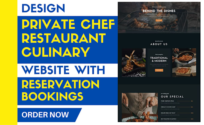 Design a private chef website restaurant culinary website with ...