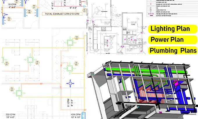 Draw architectural floor plans electrical plumbing mep plans drawings in autocad by ...