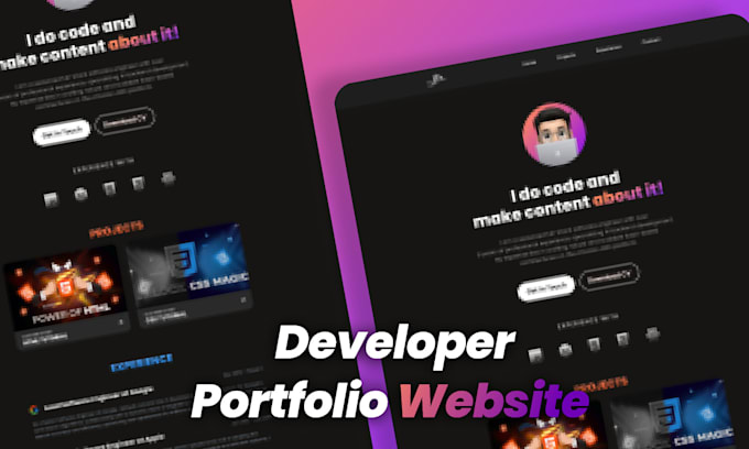 Develop personal portfolio website, landing page using react by Werosh ...