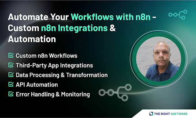 Automate your workflows with n8n, custom n8n integrations and automation by Therightsw | Fiverr