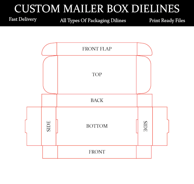 Create custom mailer box dielines and diecuts by Designers_hub_1 | Fiverr