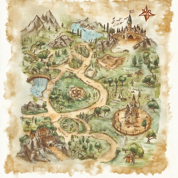 Hand draw a fantasy map for your book by Dondrearett | Fiverr