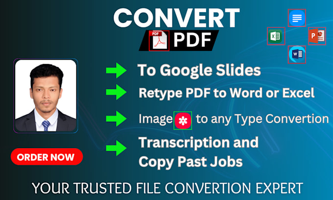 Convert pdf to word,excel,any typing and transcription job by Omar ...