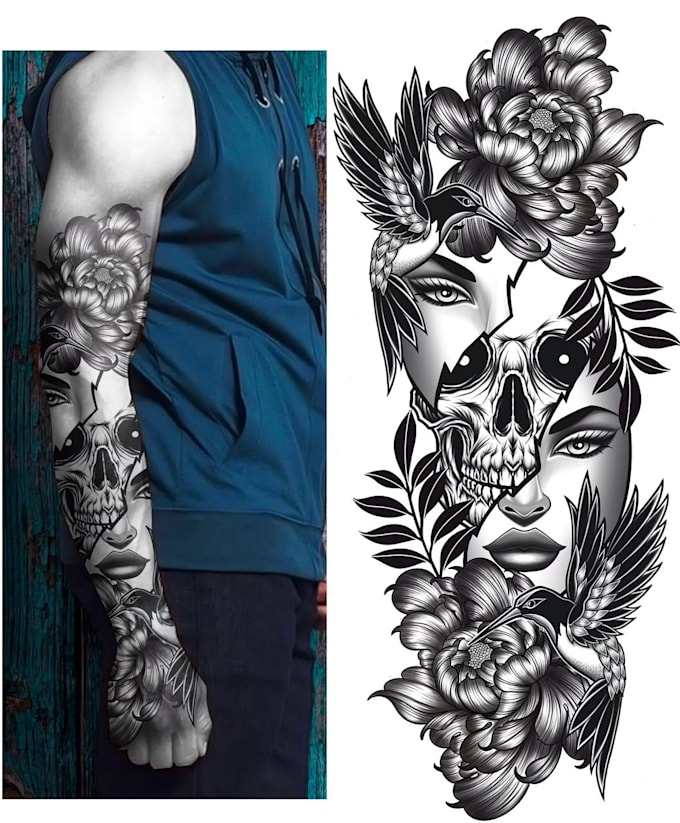 Create custom realistic tattoo design, tattoo sleeve by Mim_khuton | Fiverr
