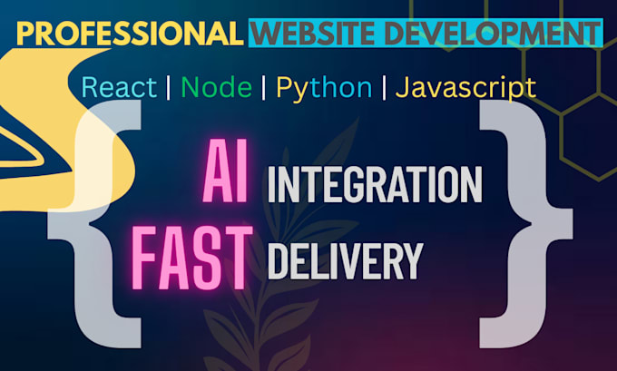 Create custom websites in react, javascript, node, python by Fahad ...