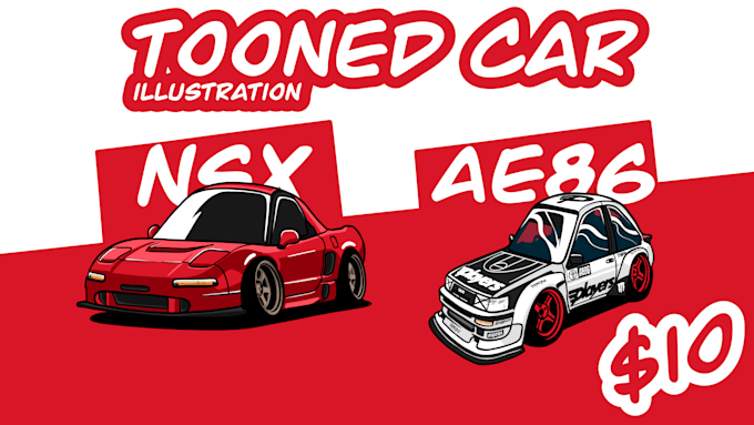 Draw your car with chibi cartoon tooned style by Ahmadihsan | Fiverr