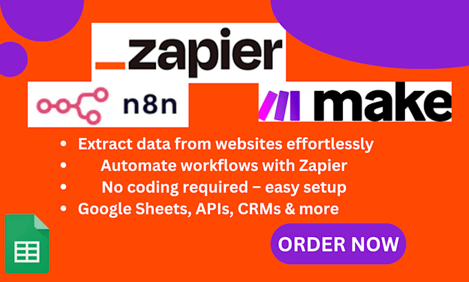 Zapier automation integration web scraping airtable zapier make com n8n io by Samuel_cman | Fiverr