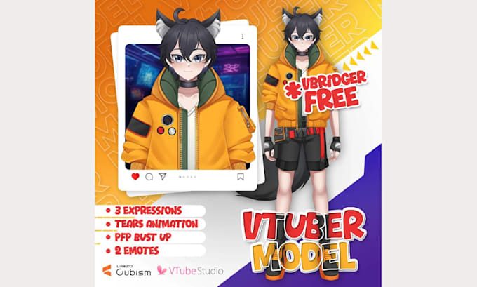 Draw and rig anime 2d vtuber model live2d vtuber rigging 3d vtuber ...