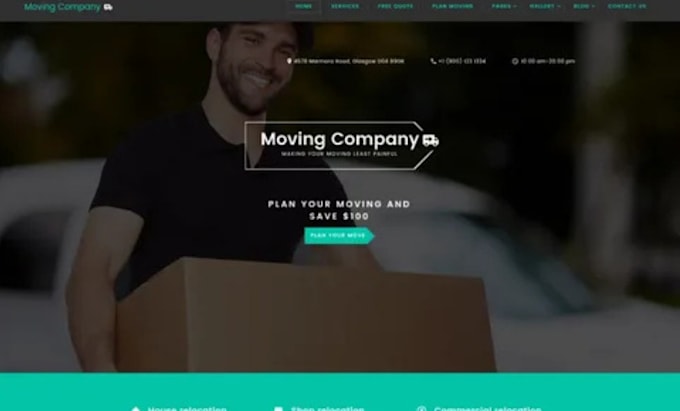 Design moving website logistic website by Uniqwebdesigner | Fiverr
