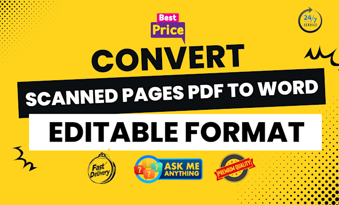 Convert scanned pages pdf to word, editable format, word document by ...