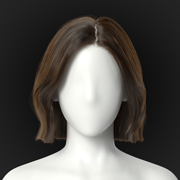 Create 3d realistic hair groom, xgen, hair card or fur hair with ...