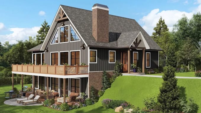 3d exterior house design, house model, 3d rendering, home design, house ...