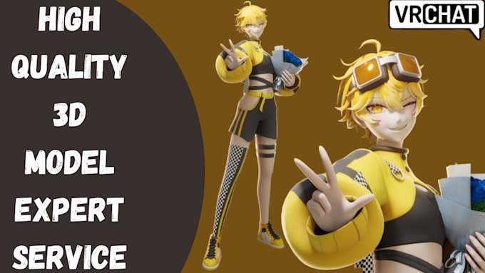 Custom 3d vrchat avatar vrc character 3d humanoid vrchat model furry ...