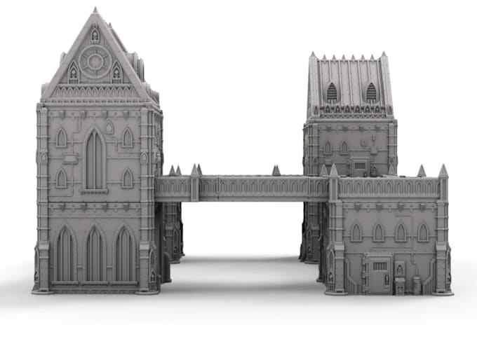 Make 3d scenery for wargames,tabletop rpg minis,cathedral terrain,stl ...