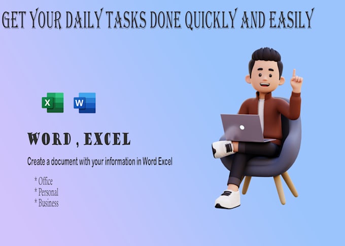 Word and excel document by Tharidulaksh241 | Fiverr