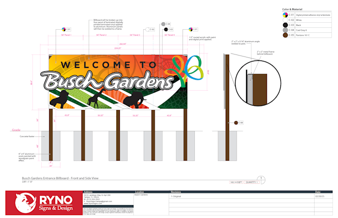 Create a signage technical drawing by Rynohood | Fiverr