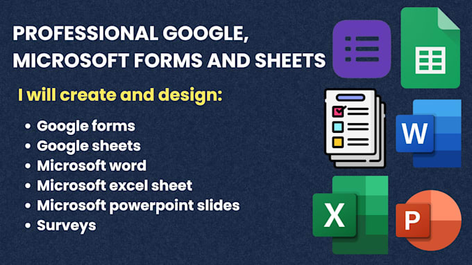 Create and design google forms and sheets by Ansarizareen9 | Fiverr