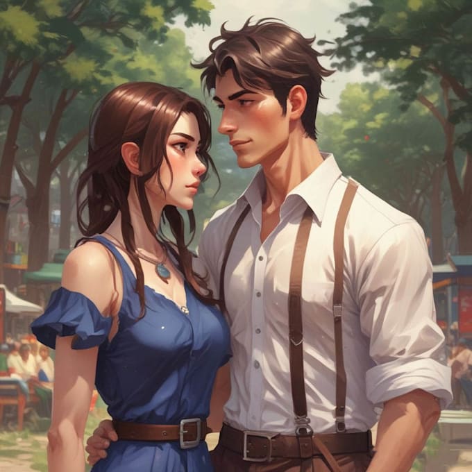 Make a anime couple character art anime style by Tyrulesh | Fiverr