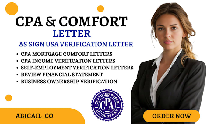 Audit review financial statement cpa mortgage comfort letter income ...