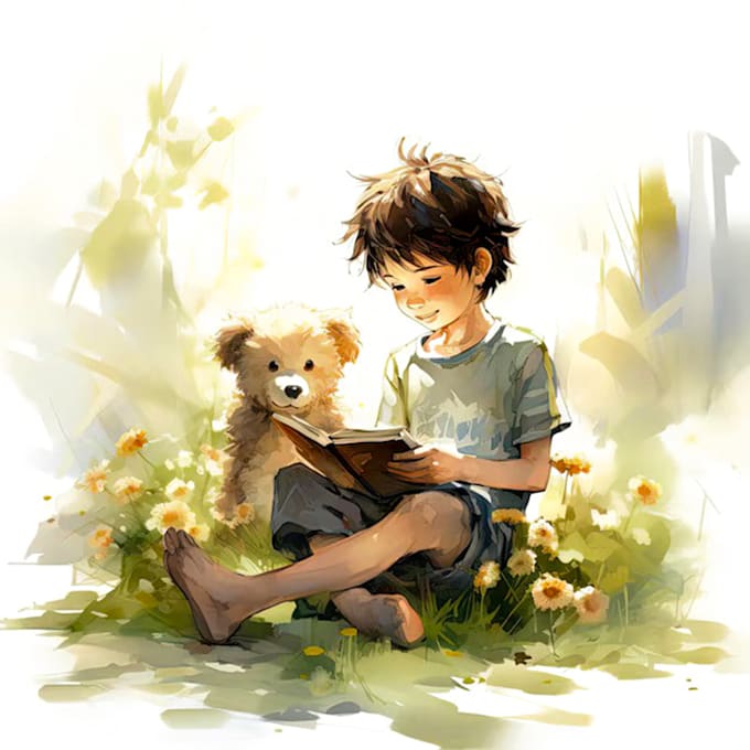 Illustrate children story book illustration watercolor by ...