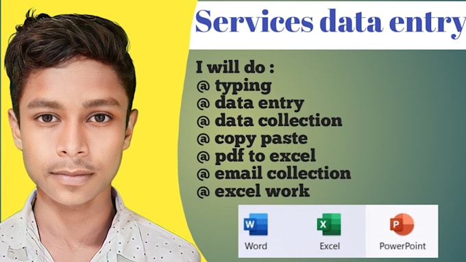Do data entry in excel, google sheets,copy typing, by Amrit_rajowar | Fiverr