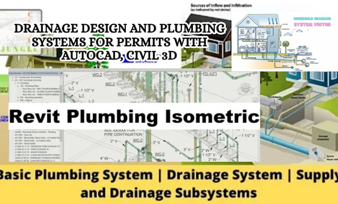 Provide drainage design and plumbing systems for permits with autocad ...