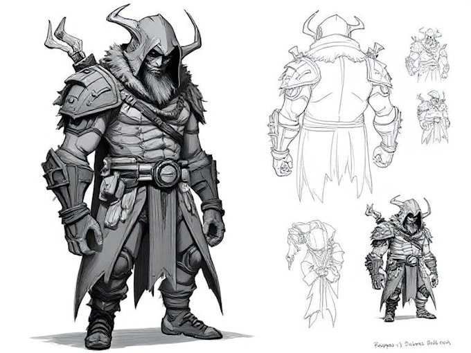 Create character concept art sketch by Madeloyd | Fiverr
