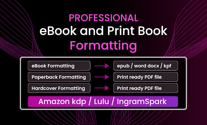 Formateo de libros impresos o ebooks para amazon kdp, ingramspark, lulu