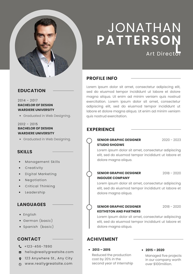 Create a professional ats friendly resume cv and cover letter by Ritik_diyali | Fiverr