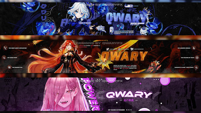 Design stunning anime youtube banners by Qwaryz | Fiverr