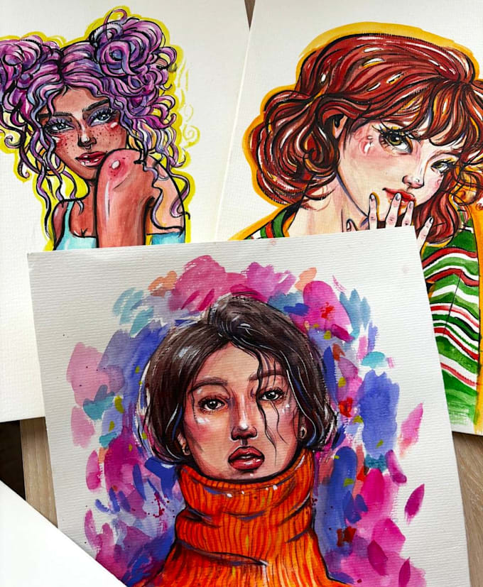 Draw single cartoon portrait in unique style by Sashado_art | Fiverr