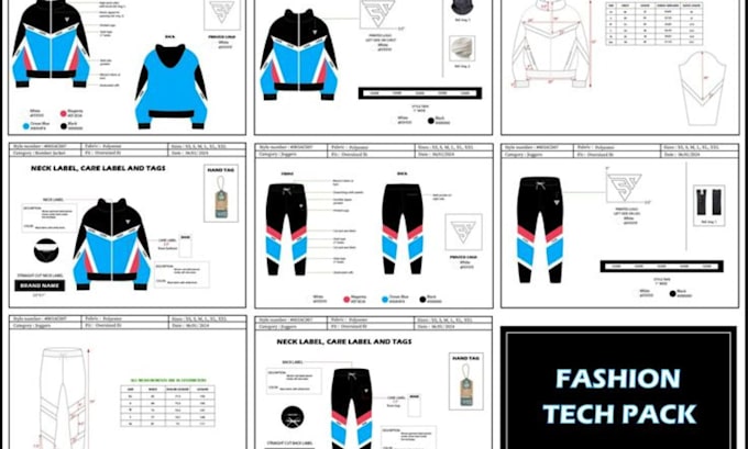 Create fashion tech pack and clothing tech pack design with your sketch ...