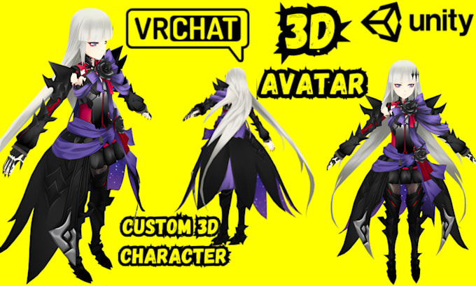 Create custom vrchat avatar furry anime 3d model vtuber model blender ...