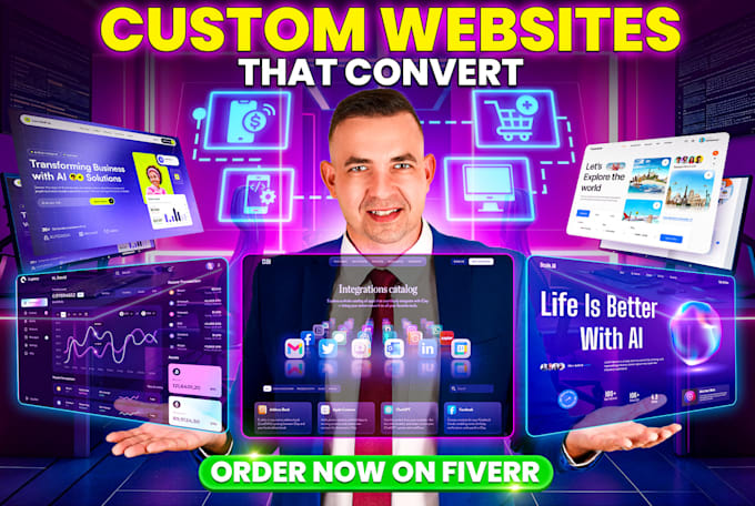 Do custom website development as a full stack, front end, and backend developer by Justnaz | Fiverr