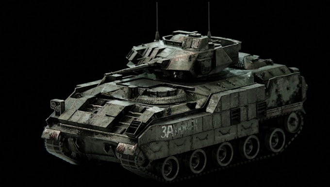 Sculpt 3d armored tank aircraft model spaceship hard surface military ...
