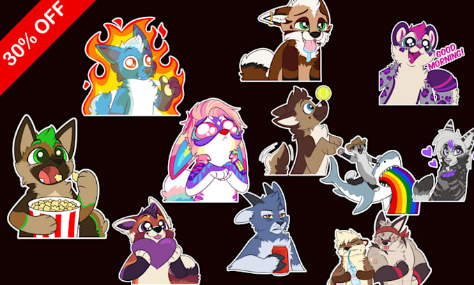 Draw custom furry telegram stickers, nsfw furry stickers, telegram ...