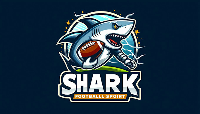 Design realistic shark football mascot logo with creative concepts by ...