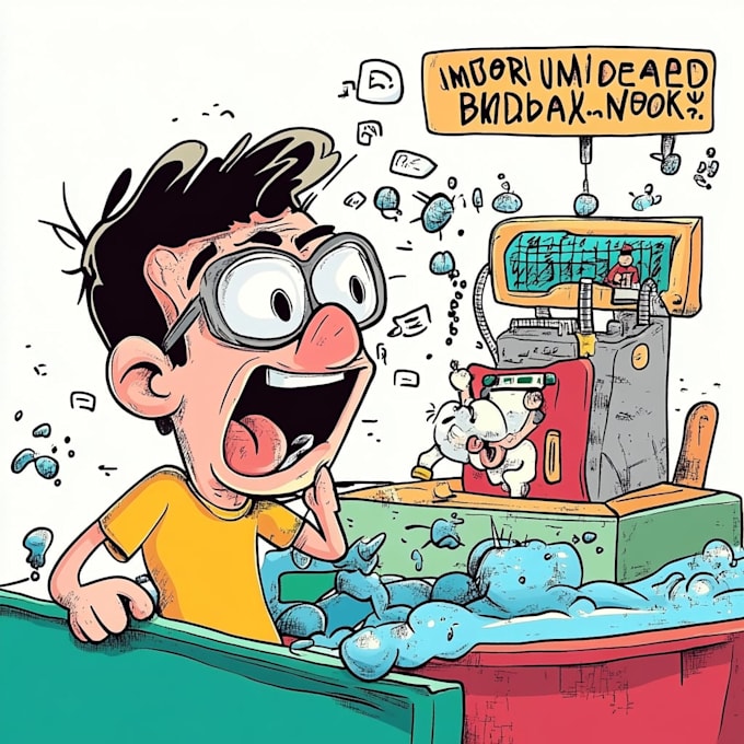 Draw funny comic illustration, cartoon book design, vector art, doodle ...