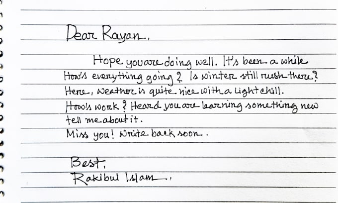 Beautifully handwrite notes, letters, or anything by Thekazis | Fiverr