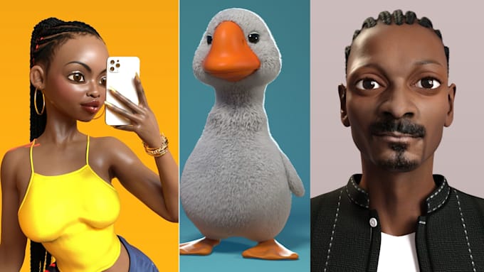 Create 3d cartoon modeling for game or film with blender 3d character ...