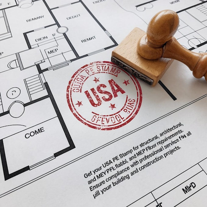 Do architectural stamp, mep stamp, pe stamp, and seal for usa city ...
