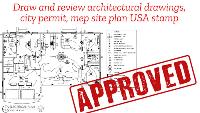 Draw and review architectural drawings, city permit, mep site plan usa stamp by Malcom_veg | Fiverr