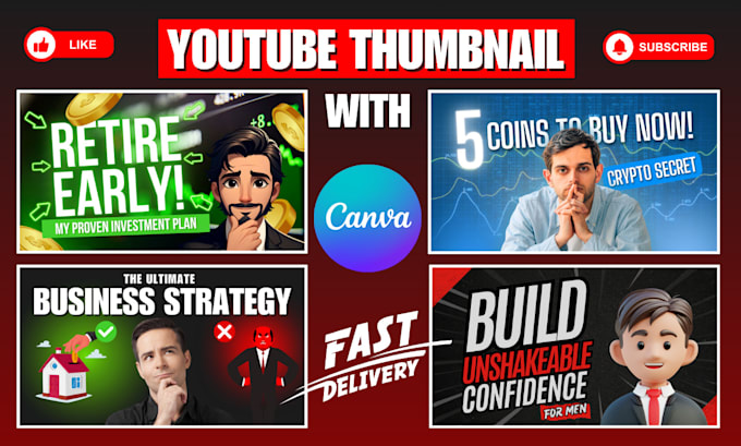 Design youtube thumbnail template with canva by Laiadi21 | Fiverr