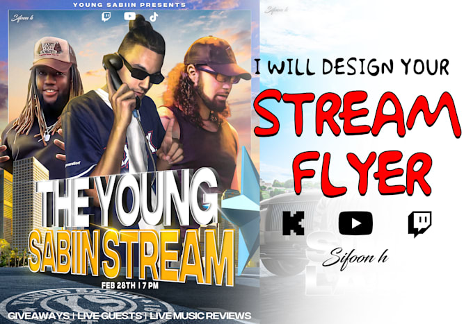 Design a stream flyer like kai cenat and ishowspeed by Sifoon | Fiverr