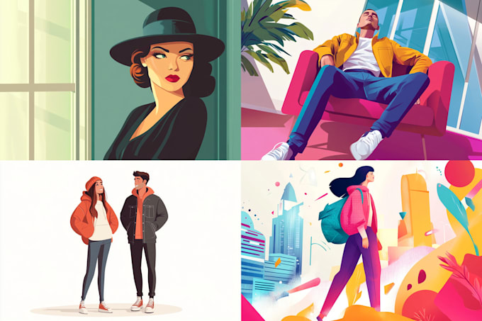 Create a unique flat vector illustration by Lafyettele | Fiverr